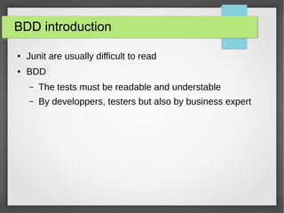 Bdd java | ODP | Programming Languages | Computing