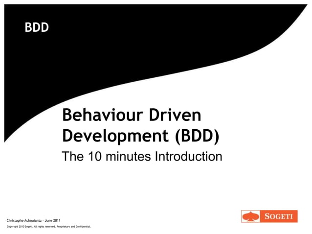 Introduction to Behaviour Driven Development | PPT
