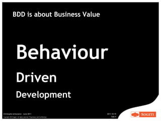 Introduction to Behaviour Driven Development | PPTX