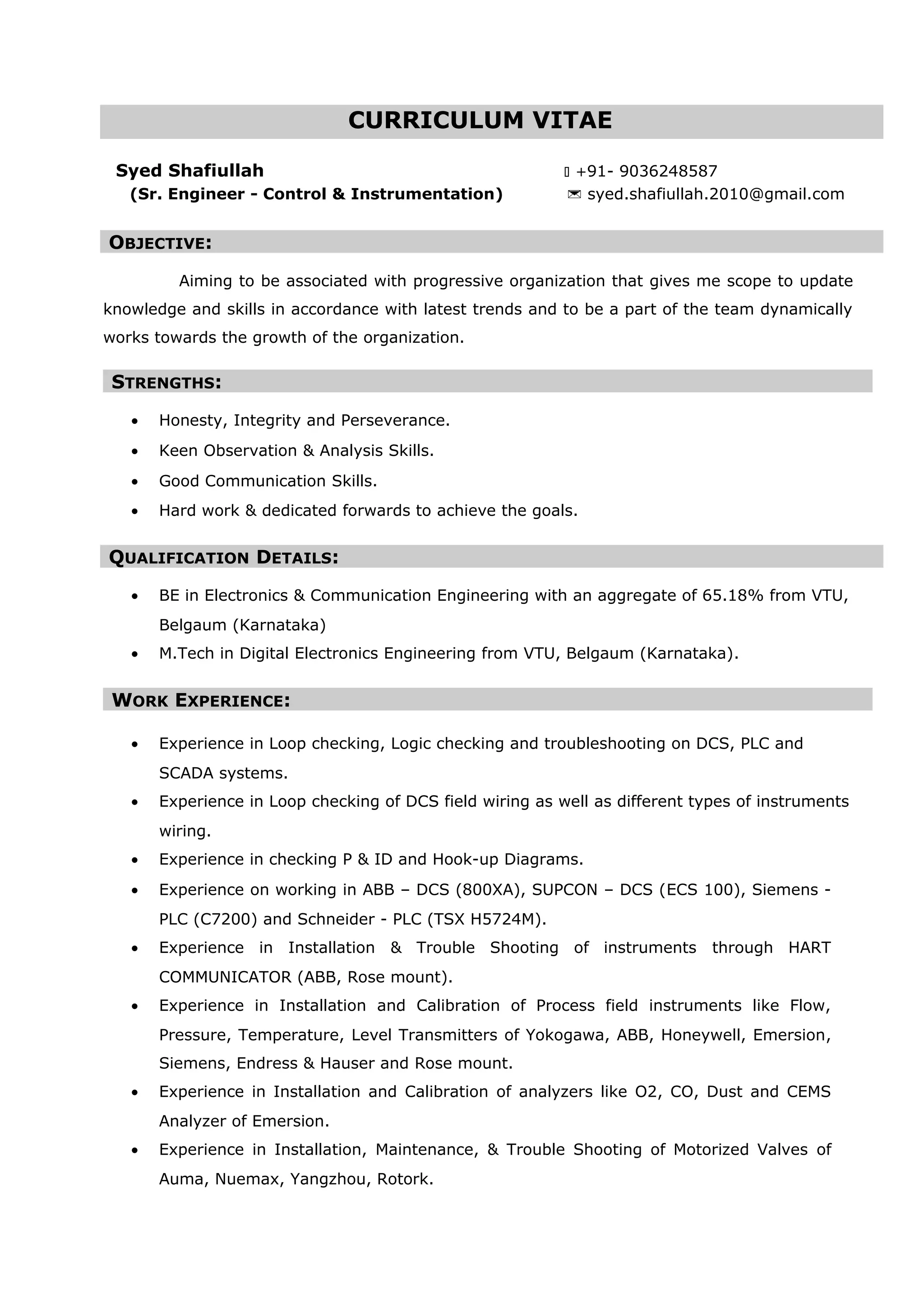 Syed Shafiullah CV | DOC
