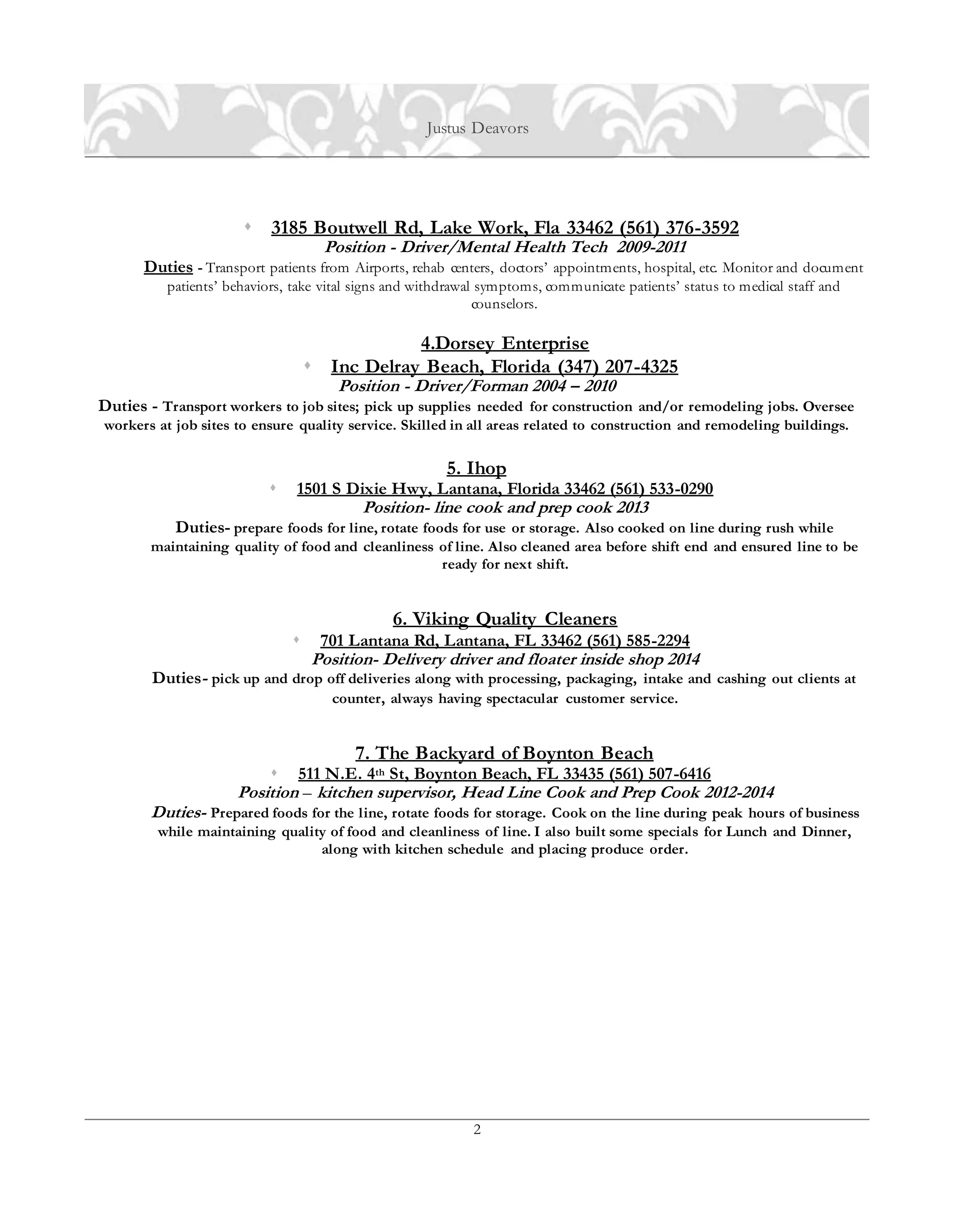 Justus Tally Resume | DOCX