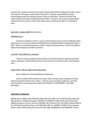 Shaw Resume 2015 | DOC | Defense Industry | Industries