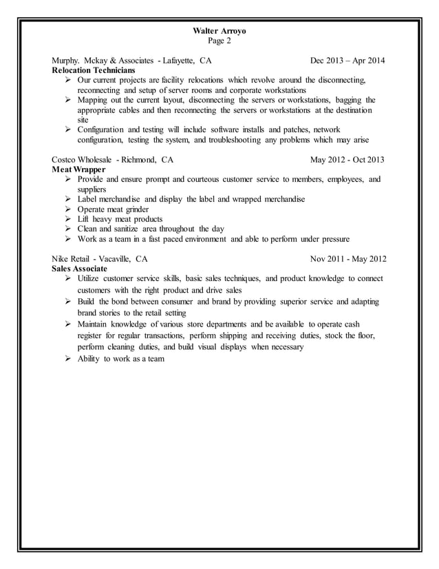 Walter A. Resume | DOCX