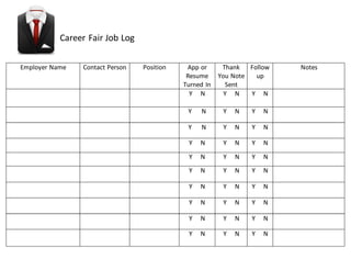 Career Fair Job Log | DOCX