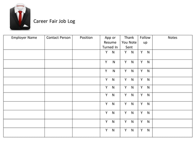 Career Fair Job Log | DOCX