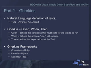 Bdd and spec flow | PPTX