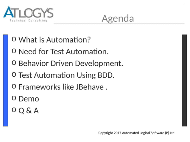 BDD and Test Automation Tech Talk - Atlogys Academy Series | PDF