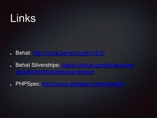 BDD with Behat and PHPSpec | PPT