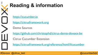 Behavior driven integration with Cucumber & Citrus | PPT