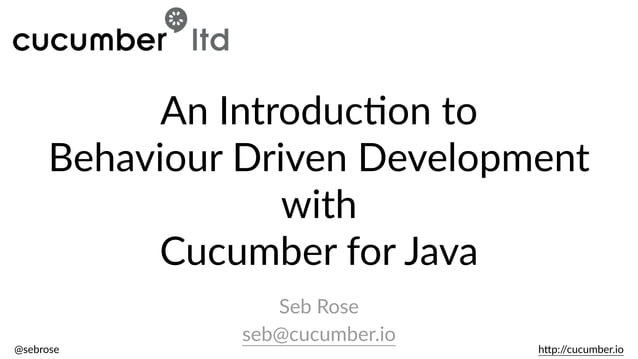 Introduction to BDD with Cucumber for Java | PDF