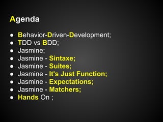 BDD & Jasmine Framework | PPT