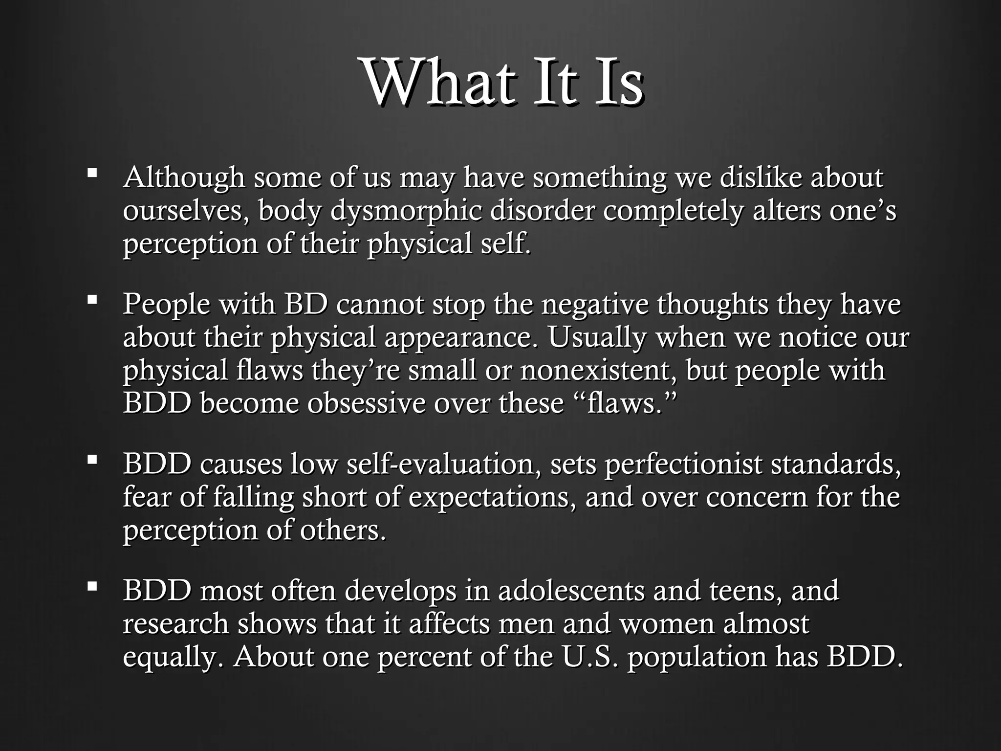 Body Dysmorphia | PPT