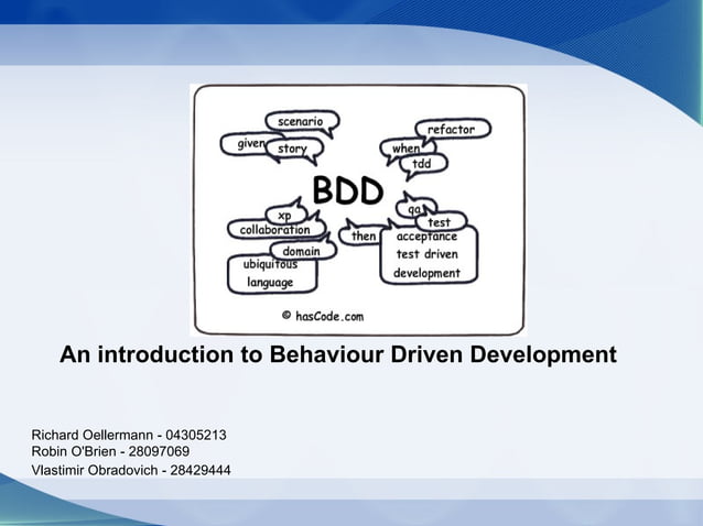 Introduction to Behavior Driven Development | PPT