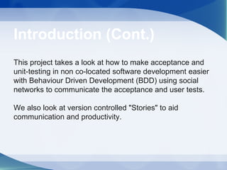 Introduction to Behavior Driven Development | PPT