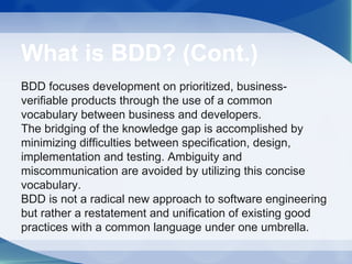 Introduction to Behavior Driven Development | PPT