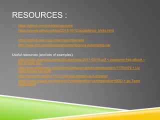 BDD / cucumber /Capybara | PPTX