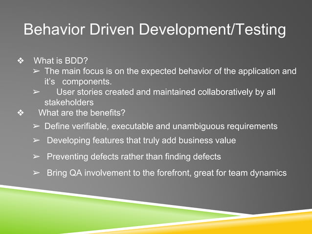 BDD / cucumber /Capybara | PPT BDD / cucumber /Capybara | PPT