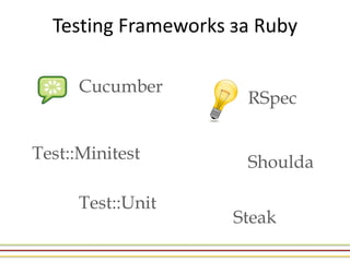 Behavior Driven Development, Ruby Style | PPT