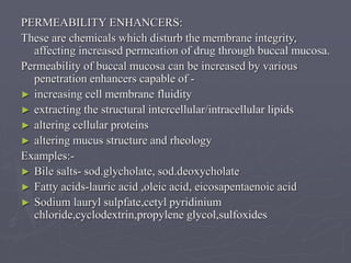 Mucoadhesive (Buccal) drug delivery system | PPT