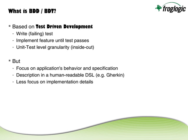 Behavior Driven Gui Testing Ppt