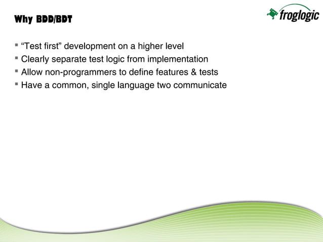 Behavior Driven Gui Testing Ppt