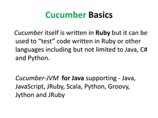 Behavior Driven Development with Cucumber | PPT