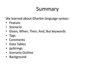 Bdd – with cucumber and gherkin | PPTX
