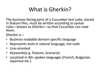 Bdd – with cucumber and gherkin | PPTX