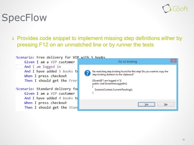 Behaviour Driven Development with SpecFlow | PPT