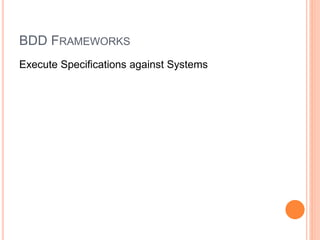 Bdd with ``tick spec`` | PPT