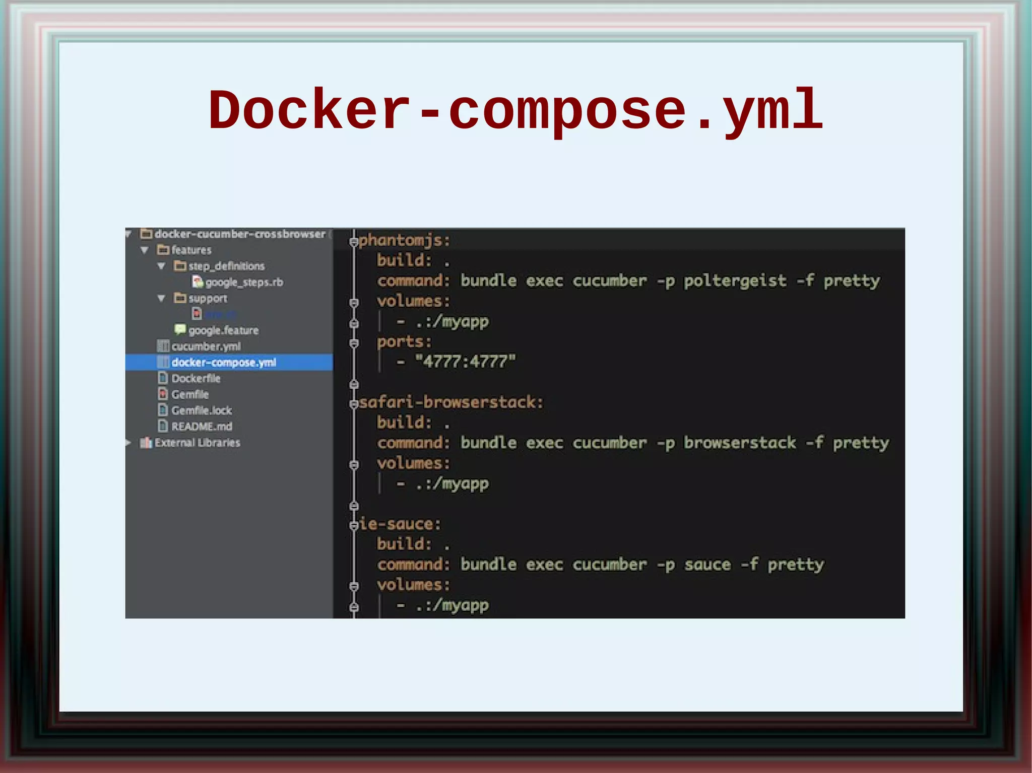 Dockerizing BDD : Ruby-Cucumber Example | PPT