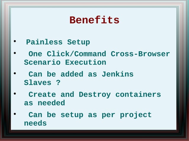 Dockerizing BDD : Ruby-Cucumber Example | PPT