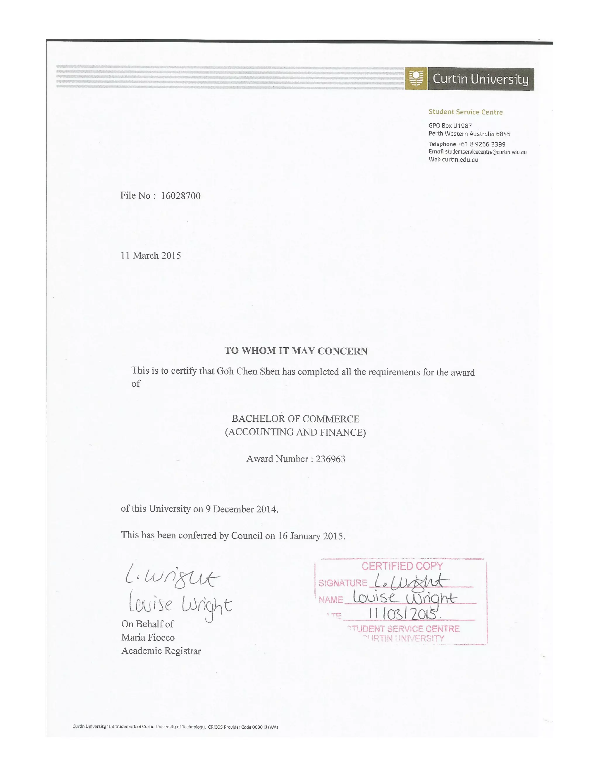 Letter of completion | PDF