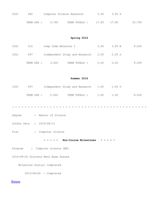 View Unofficial Transcript | PDF | Technology & Computing