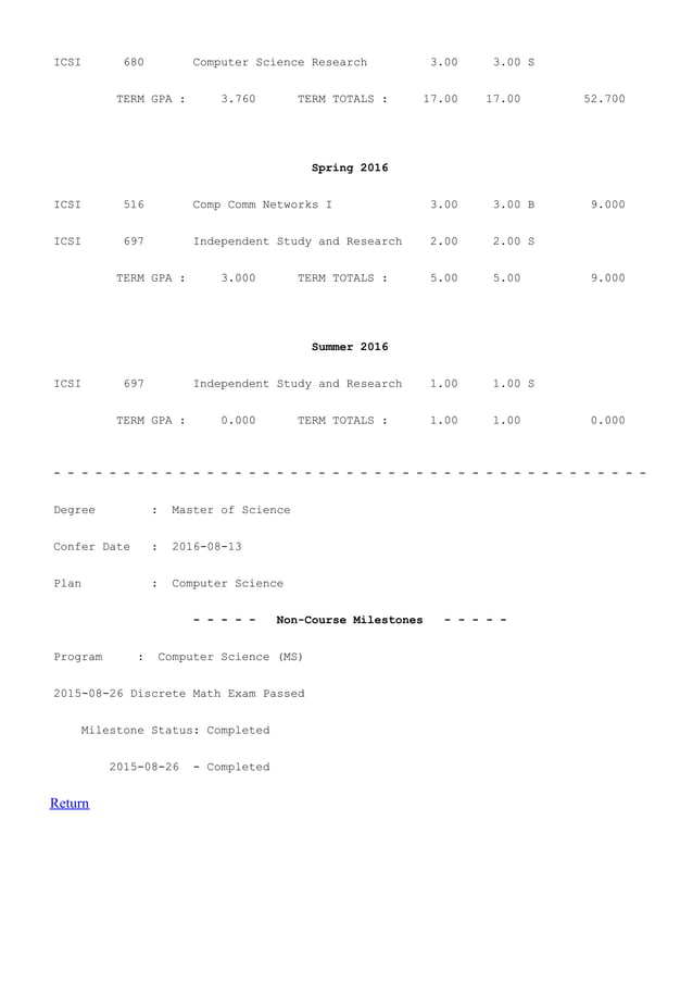 View Unofficial Transcript | PDF | Technology & Computing