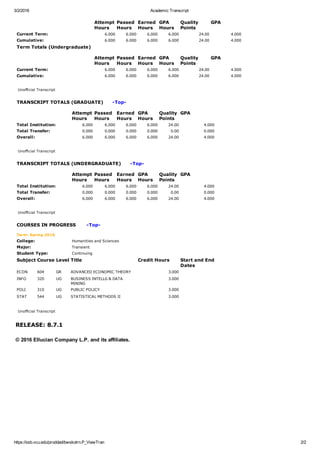 Academic Transcript VCU | PDF