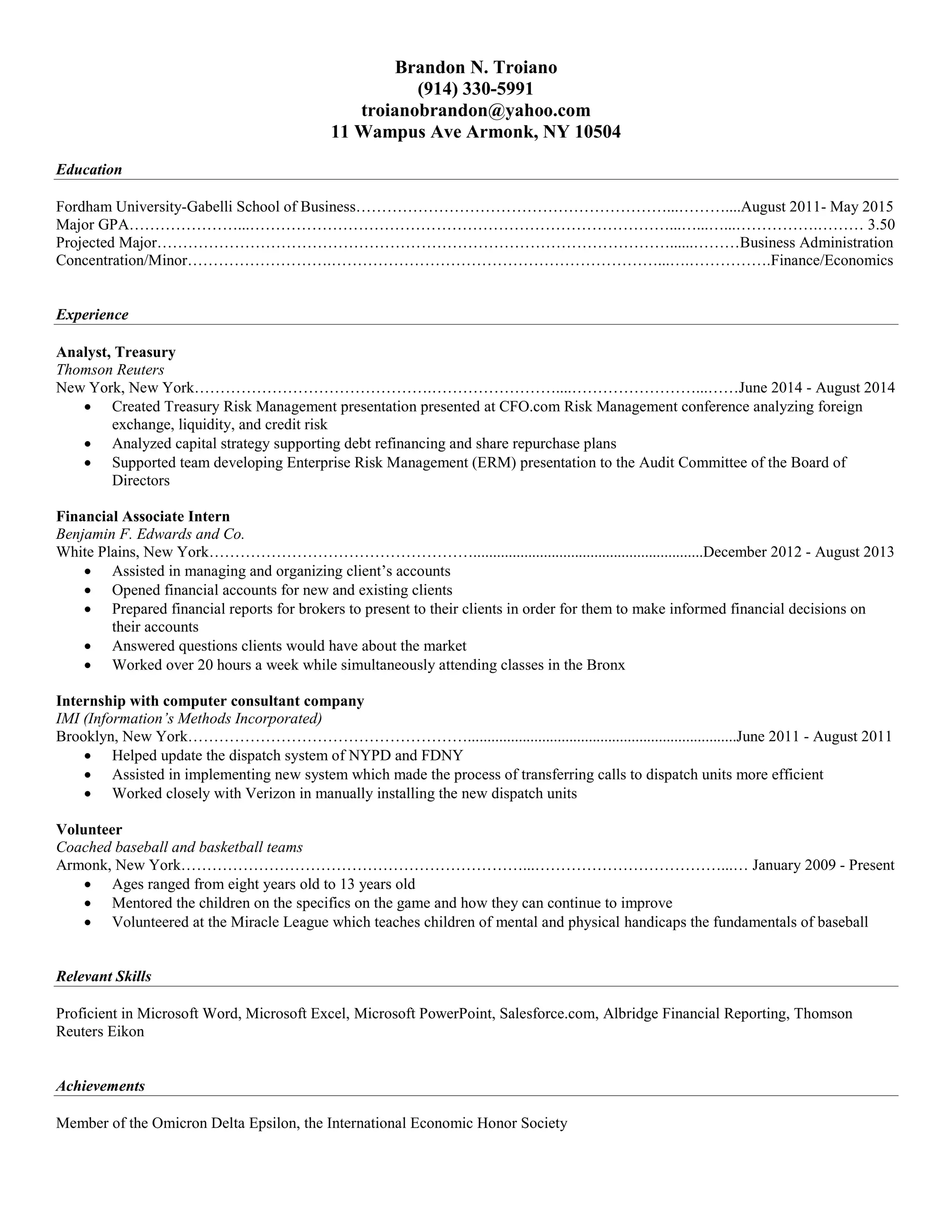 Brandon Troiano Resume V4 | PDF