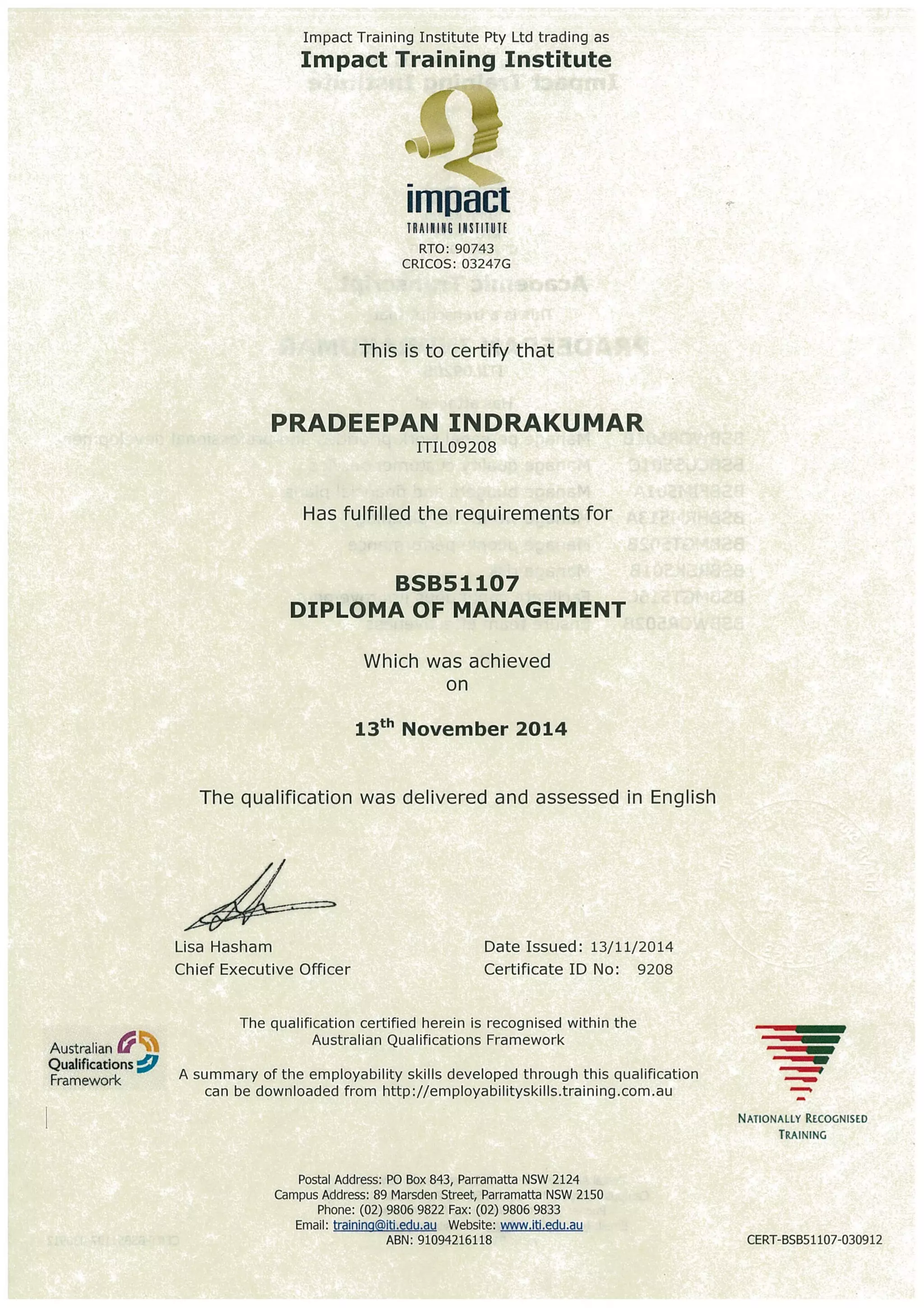 Dip of Management Cert1 | PDF