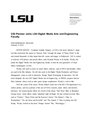 Kenneth Wesley Press Release | PDF