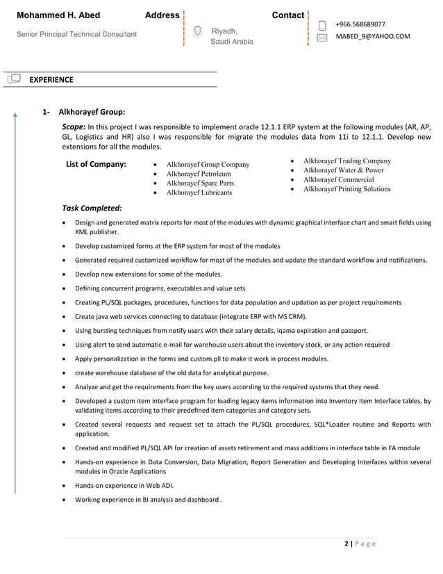 MOHAMMED. ABED CV | PDF