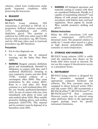 Bd facs™ lysing | PDF