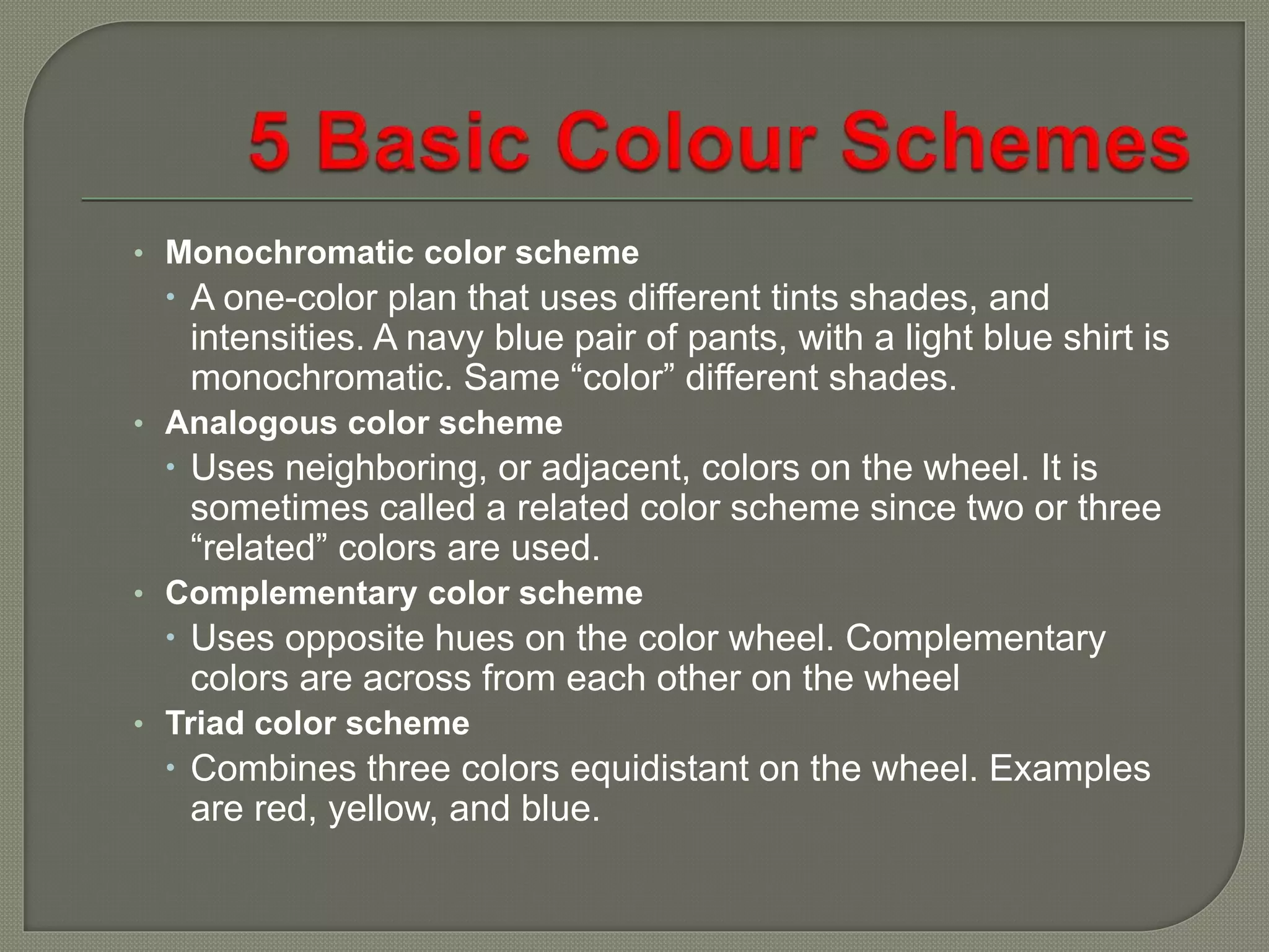 Bdft i, def, unit-i, color theory | PPT