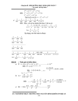 chuyen de so sanh hai luy thua | DOC