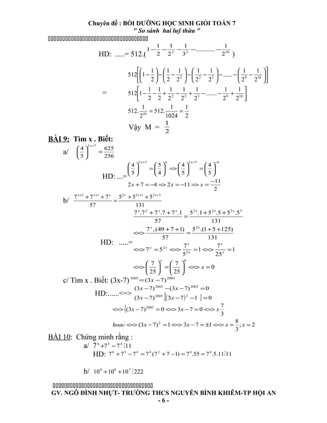 chuyen de so sanh hai luy thua | DOC