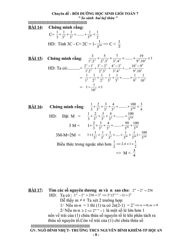 chuyen de so sanh hai luy thua | DOC
