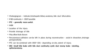 bile duct injury recent management and s | PPTX