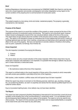 Building Dilapidations International Sample Report with Gauge | PDF