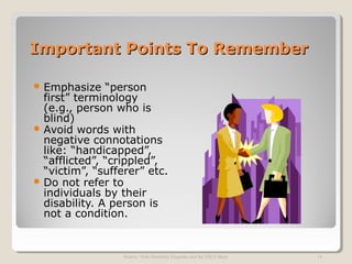 BDI Disability Awareness Training | PPT