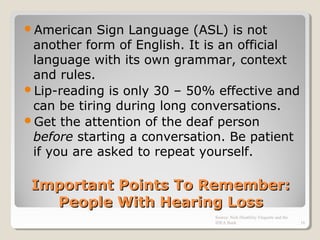 BDI Disability Awareness Training | PPT