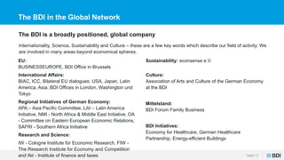 BDI - The Federation of German Industries (English Presentation) | PPTX